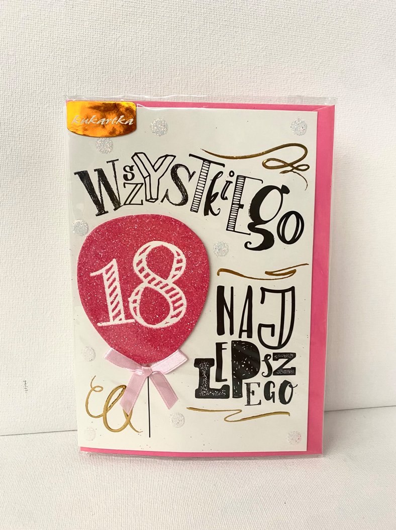 Kartka na 18 urodziny | Sklep Aleupominek.pl