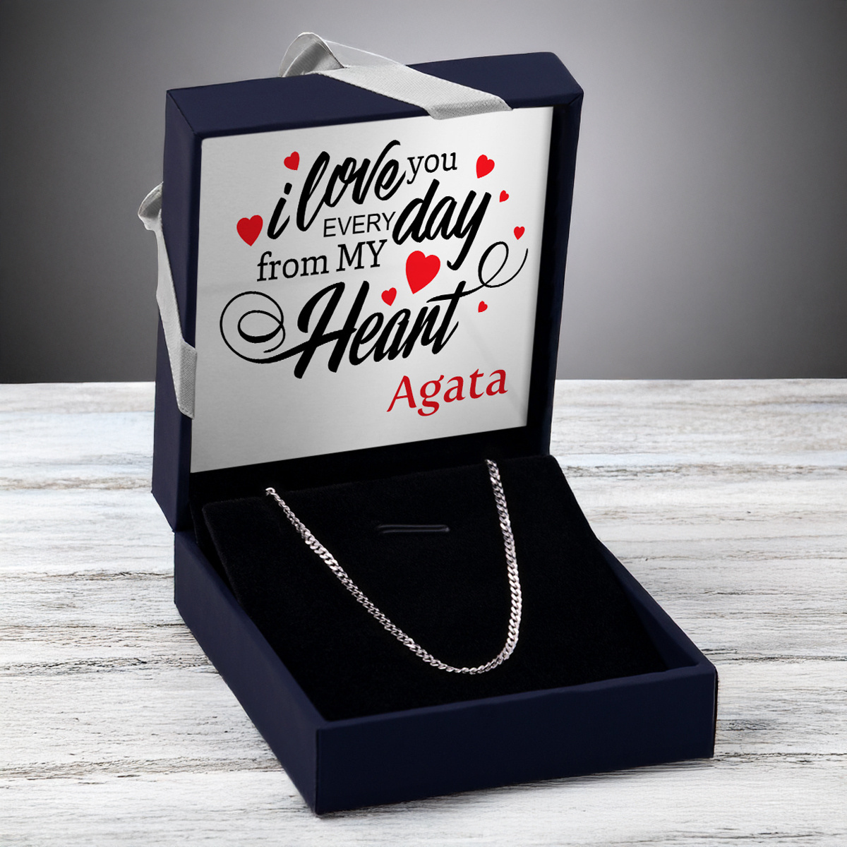 Męski srebrny łańcuszek próba 925 45 cm - pancerka Dedykacja | Sklep Aleupominek.pl