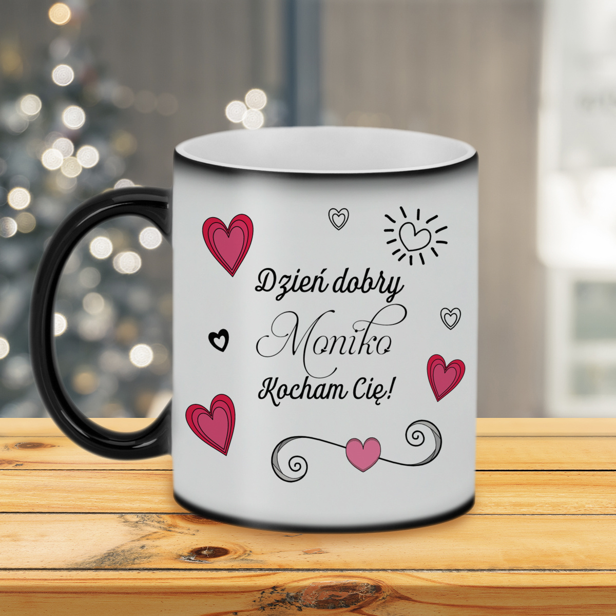 Kubek na kawę magiczny / Dzień dobry, kocham Cię! / 330 ml / Prezent na walentynki | Sklep ...